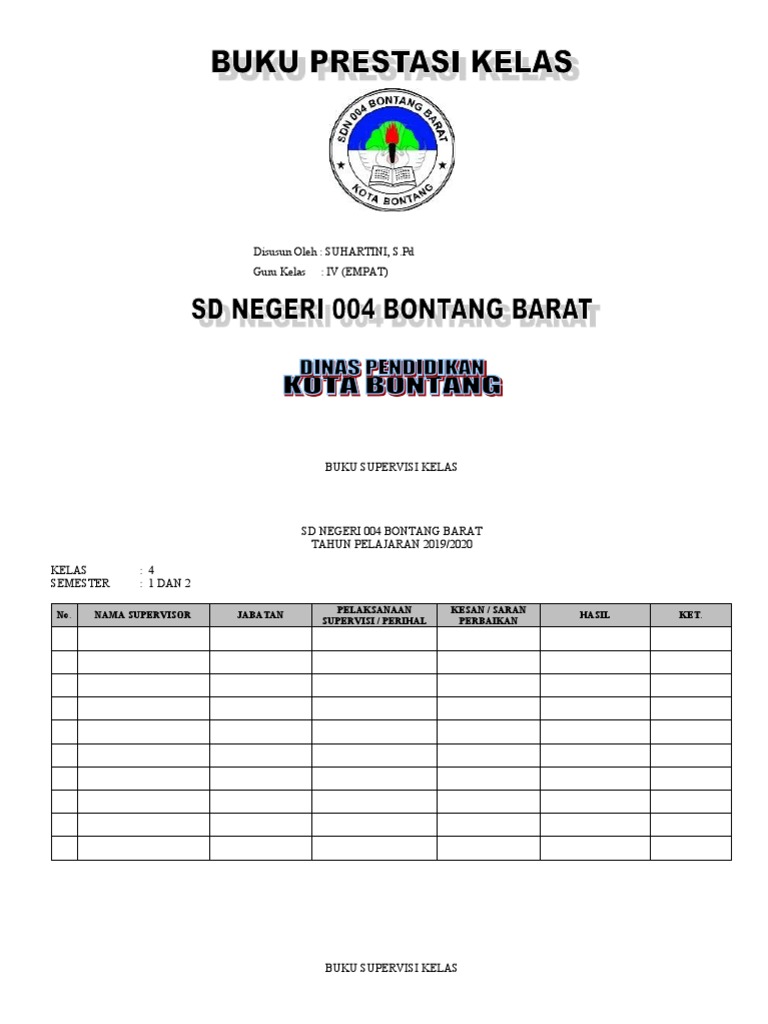 Buku Supervisi Kelas-2020 | PDF
