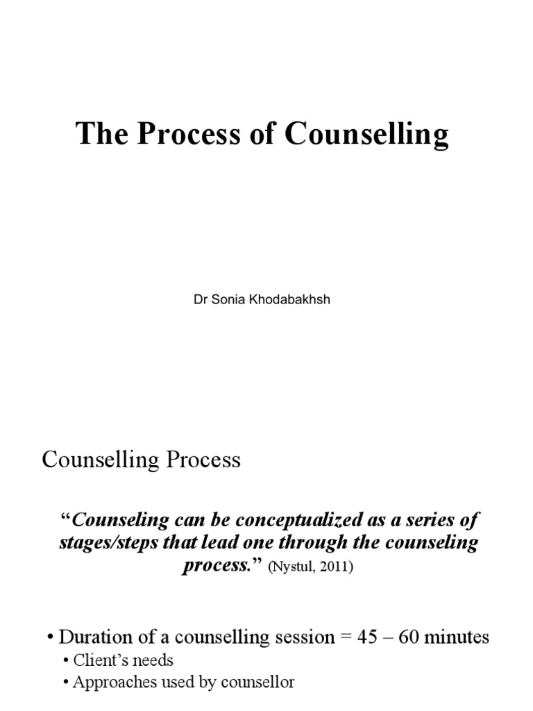 Stages of the Counseling Process | PDF | Counseling Psychology | Goal