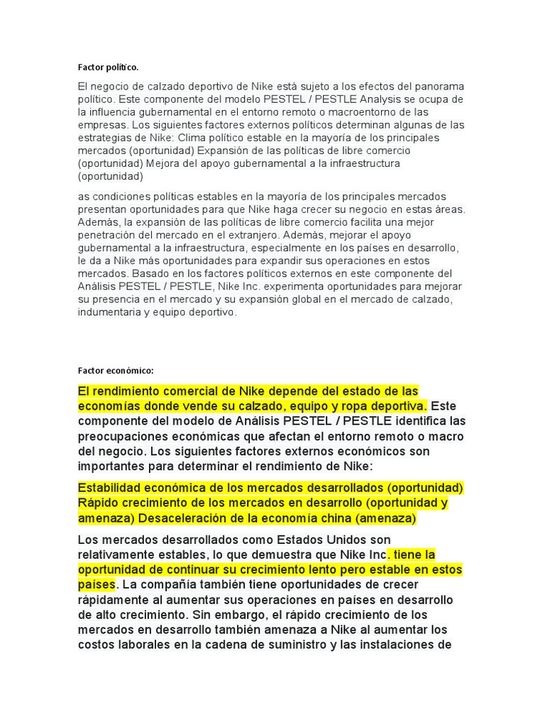 Factor Político | PDF | Nike | Entorno natural