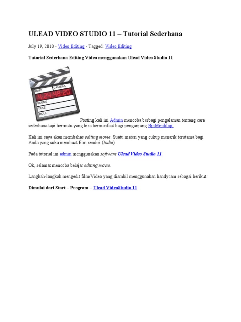 Tutorial Ulead Video Studio 11 | PDF
