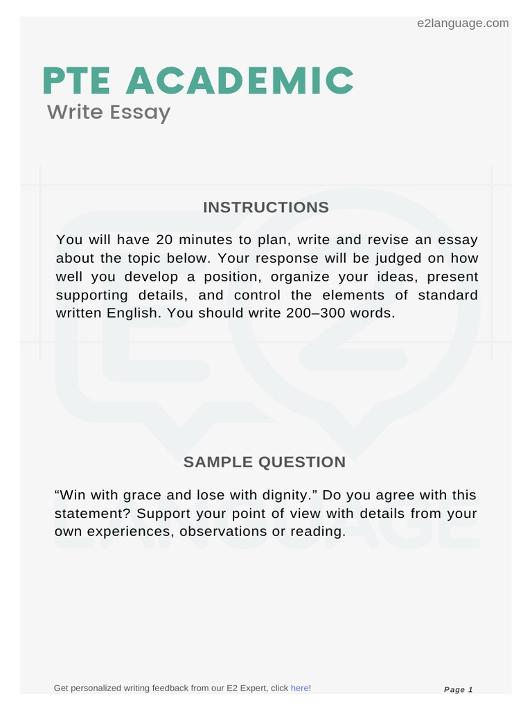 PTE Writing Sample E2 Expert David | PDF | Essays | Expert