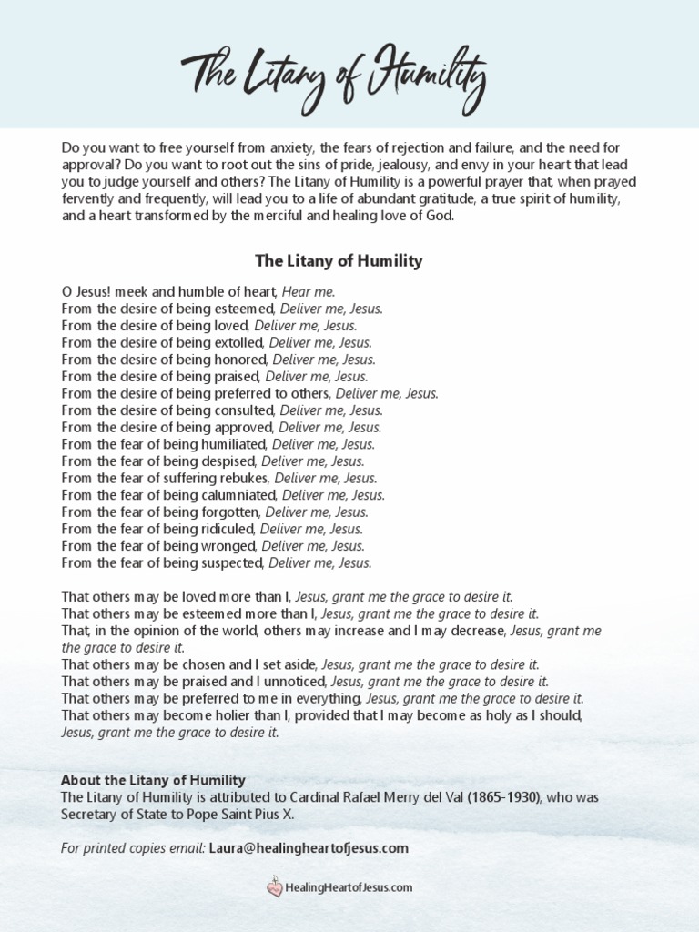 Litany of Humility PDF | PDF