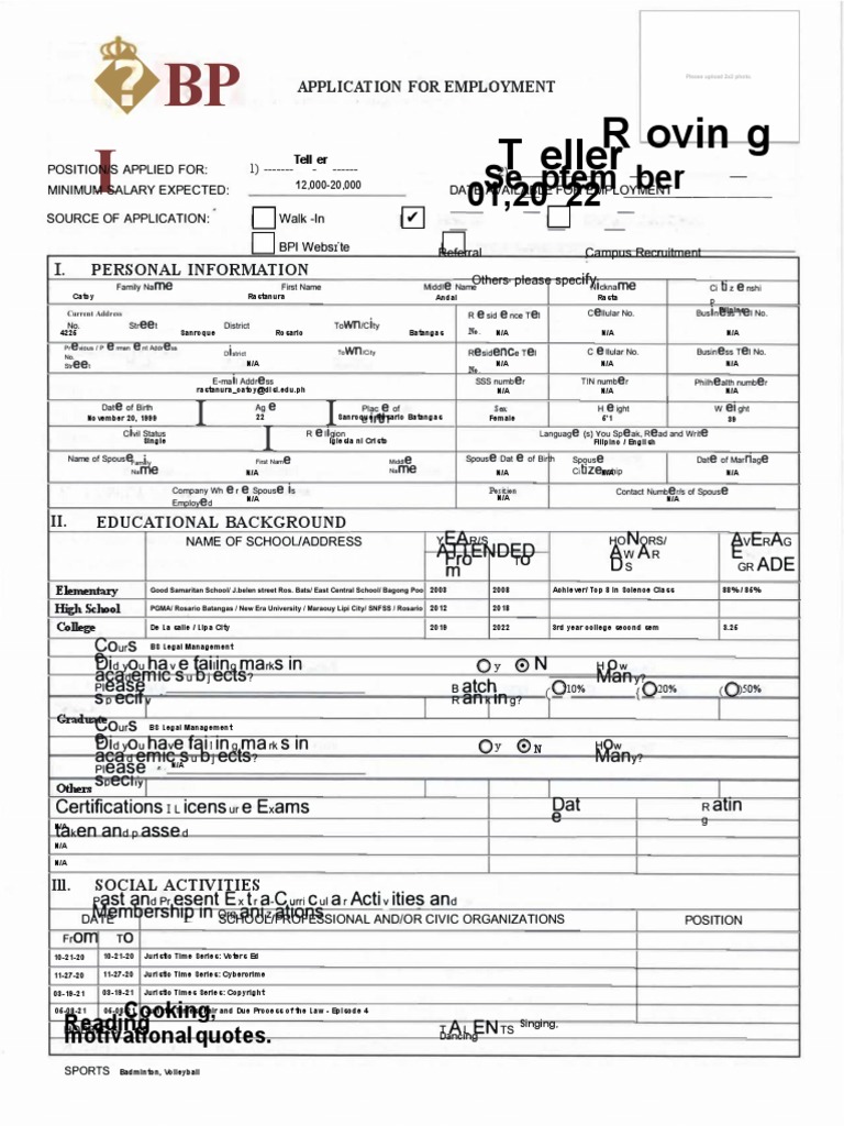 Bpi+Application+Form+(10).PDF | PDF | Background Check | Medical Ethics