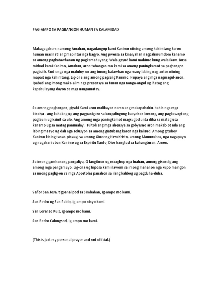 Pag-Ampo Kalamidad | PDF