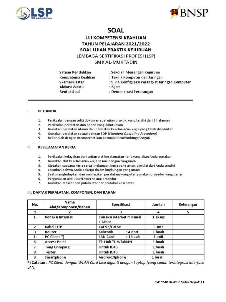 Soal LSP Terbaru | PDF