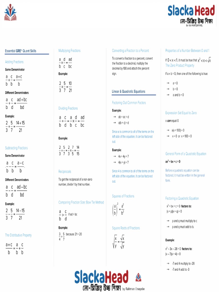 GRE Equation Guide SlackaHead | PDF