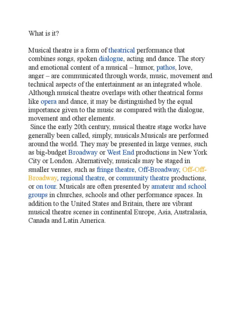 Introduction to Musical Theatre | PDF | Musical Theatre | Theatre
