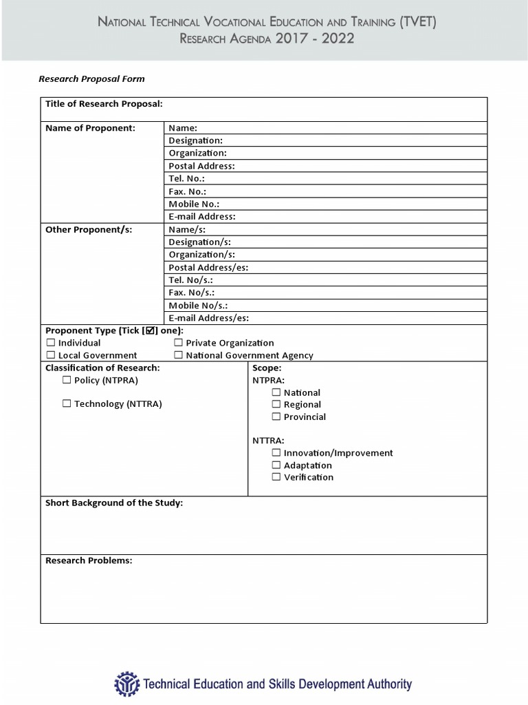 Title of Research Proposal: Name of Proponent | PDF