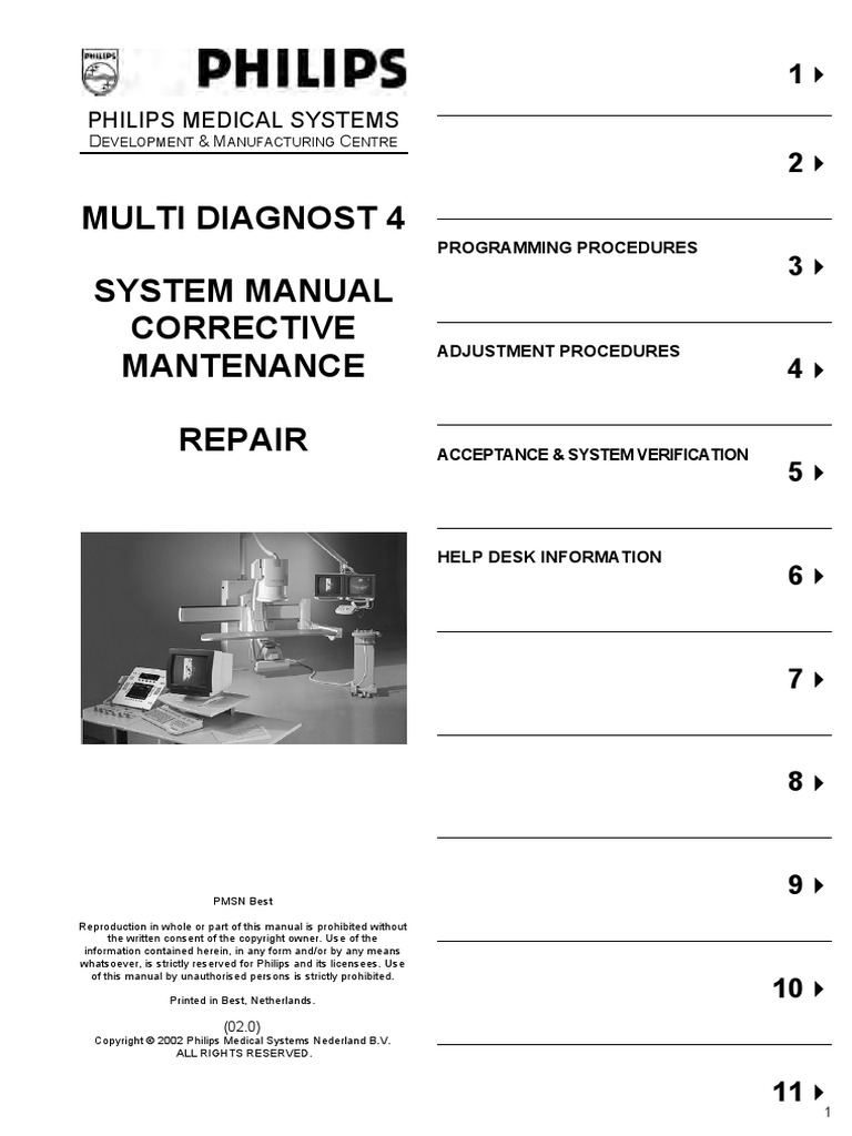 Multi Diagnost 4 System Manual Corrective Mantenance Repair: Philips ...