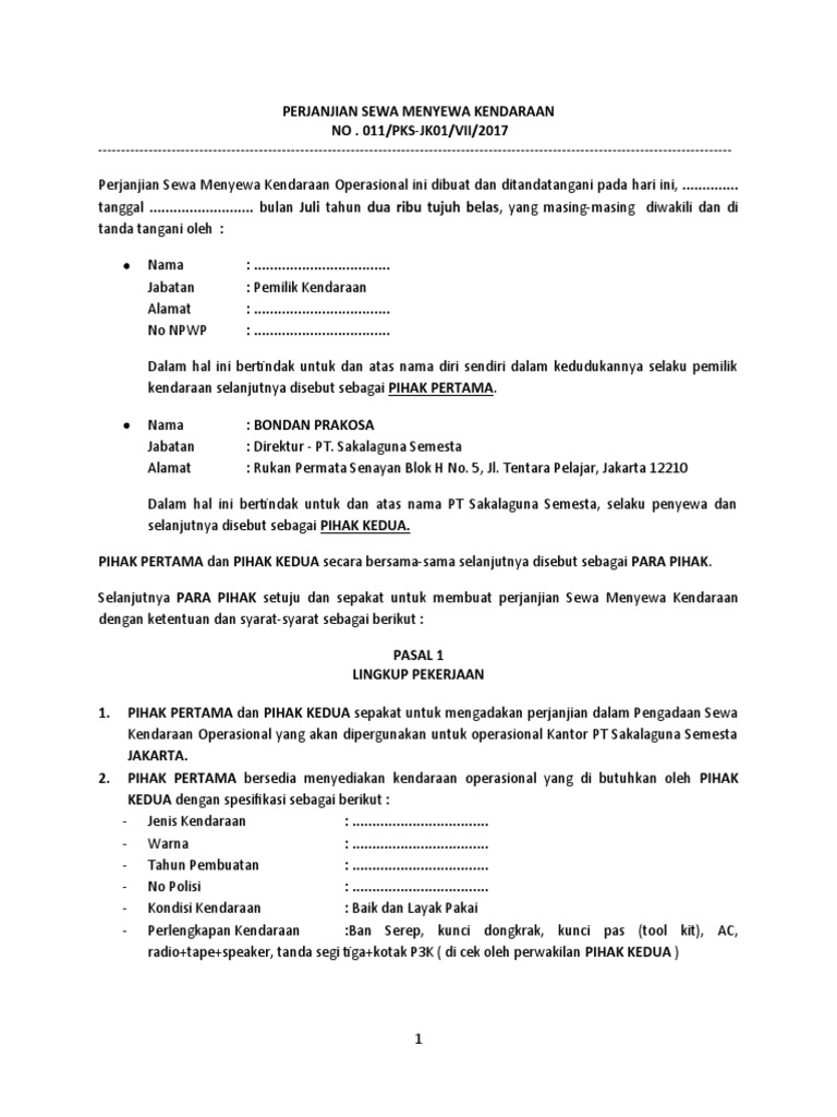 Draft PKS Mobil | PDF