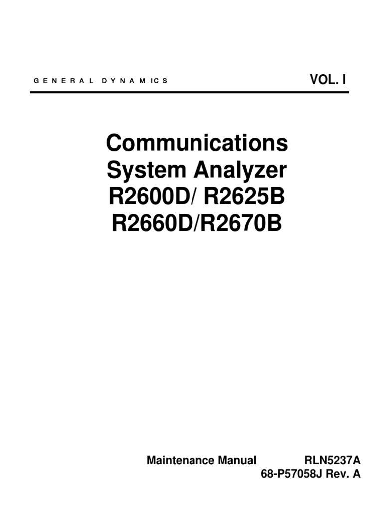 r2600 Maintenance | PDF | Cmos | Modulation