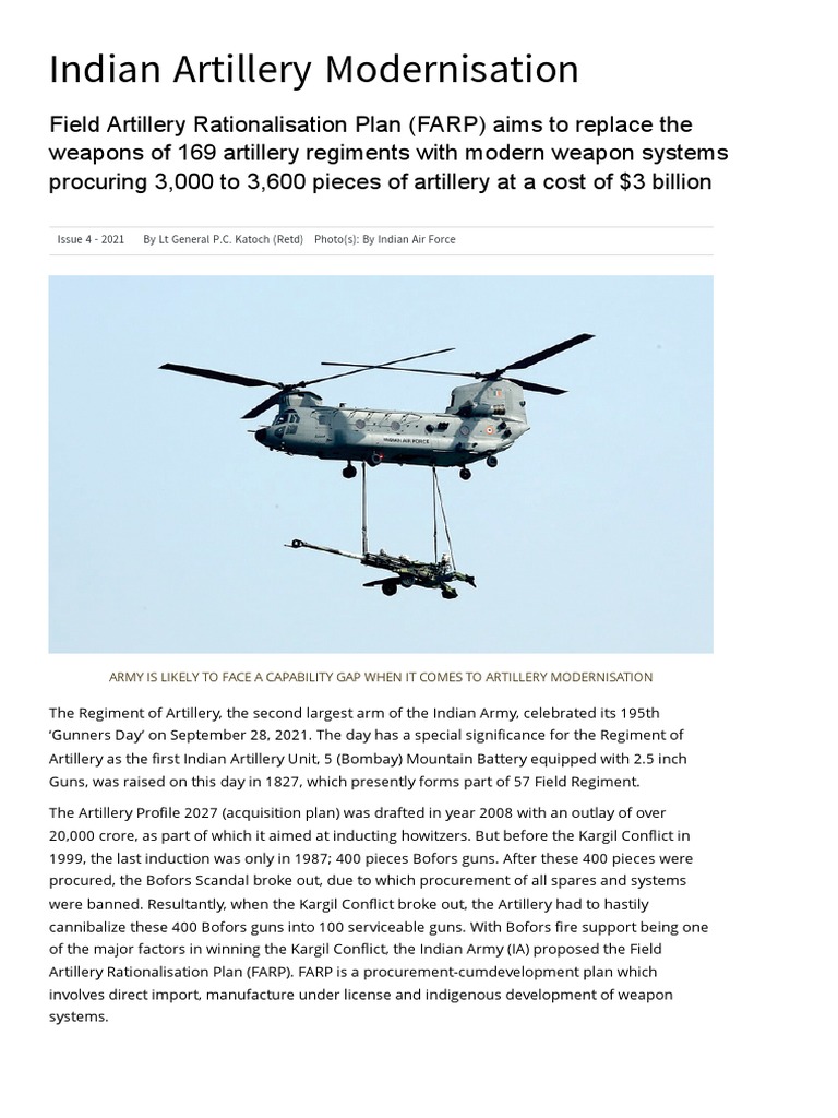 Indian Artillery Modernisation | PDF | Military Technology | Projectile ...