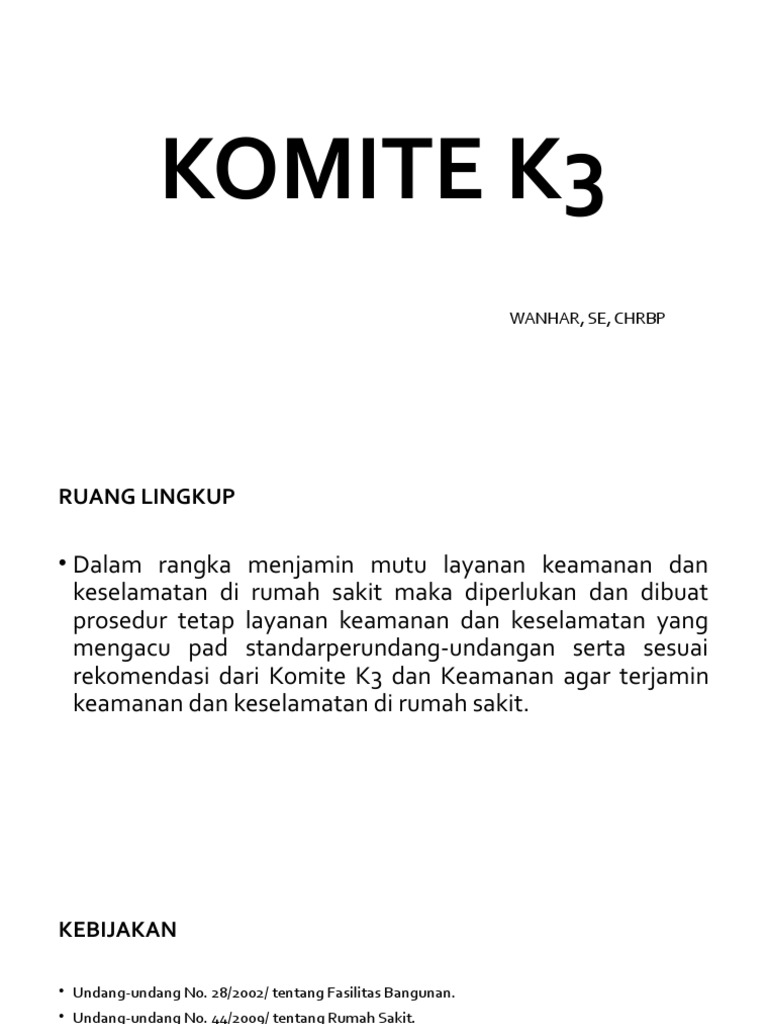 KOMITE K3 (Security) | PDF