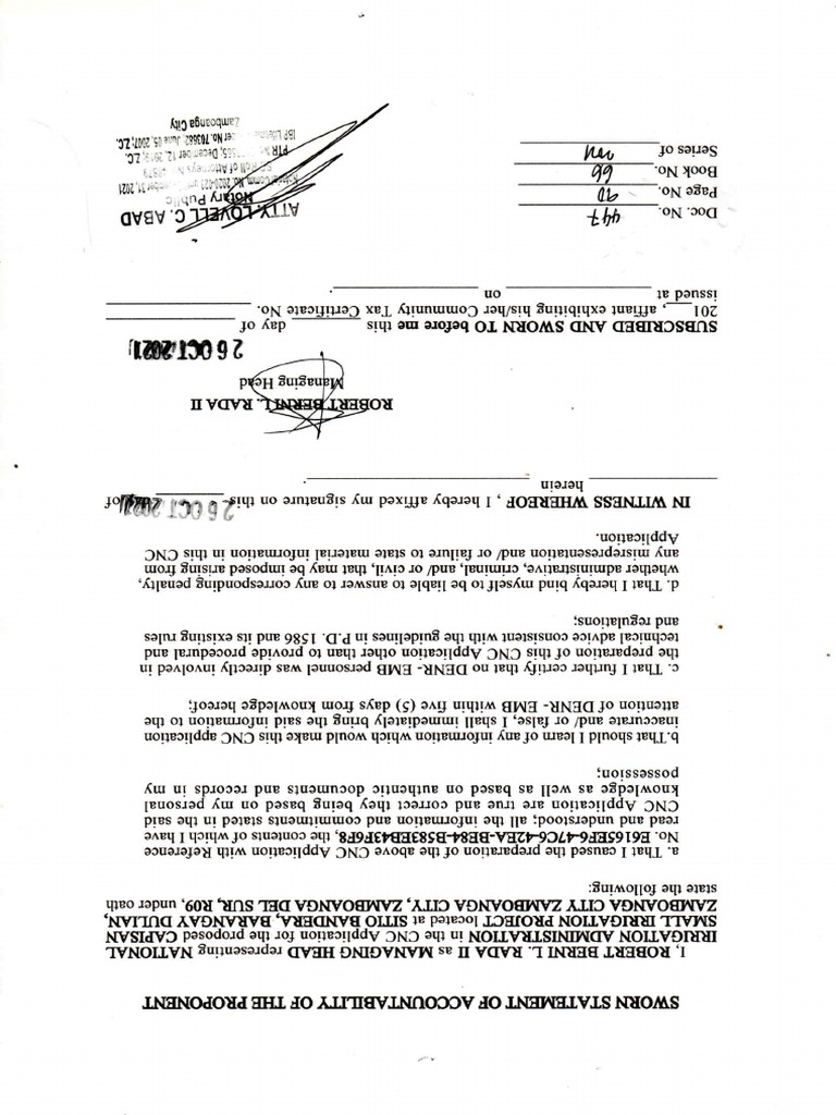 Notarized Sworn Statement | PDF