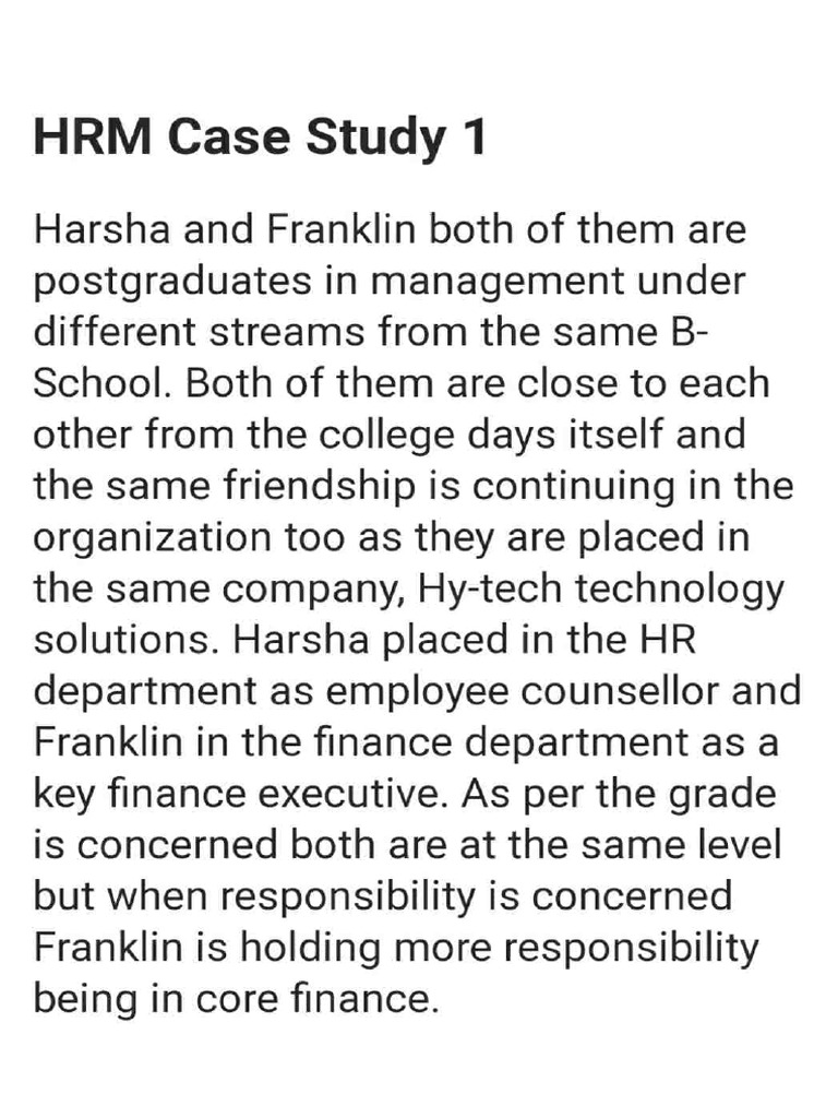 Case Study HRM | PDF