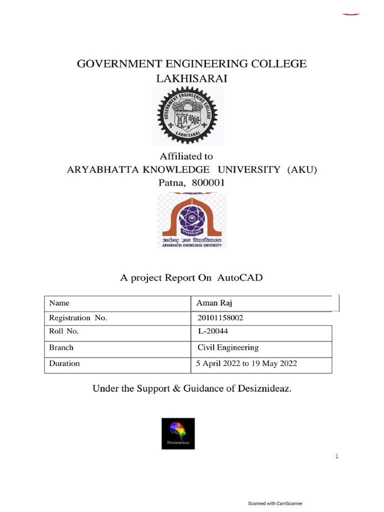 Autocad Report 2021 Internship Project | PDF