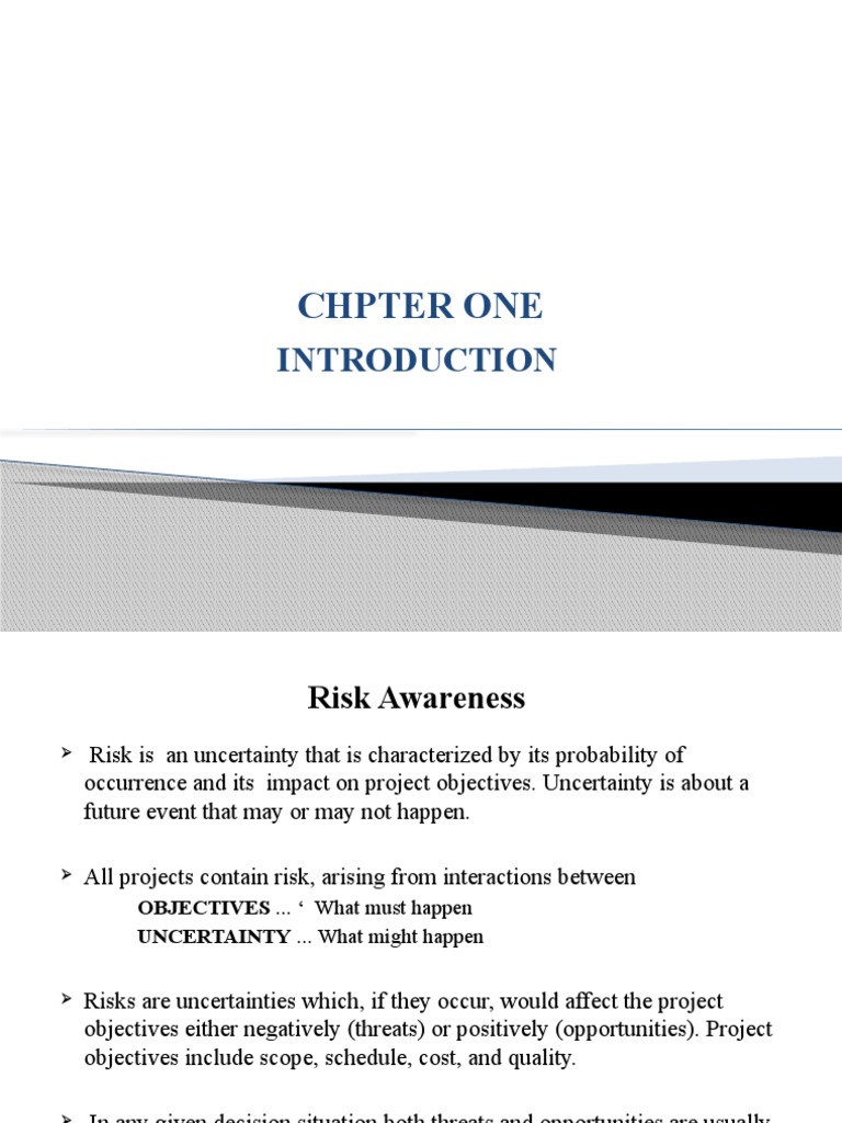 Chapter 1 - Introduction | PDF | Risk | Risk Management