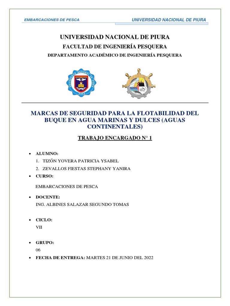 Marcas de Seguridad en Buques Pesqueros | PDF | Flotabilidad | Buques