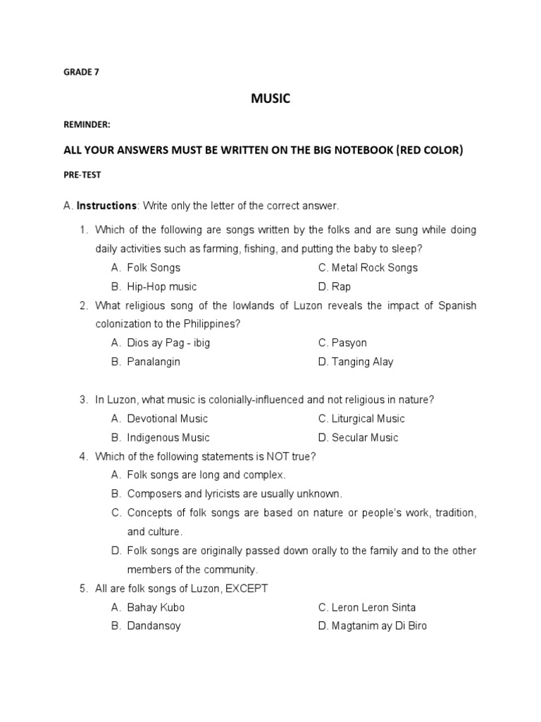 Grade 7 Activities Mapeh | PDF