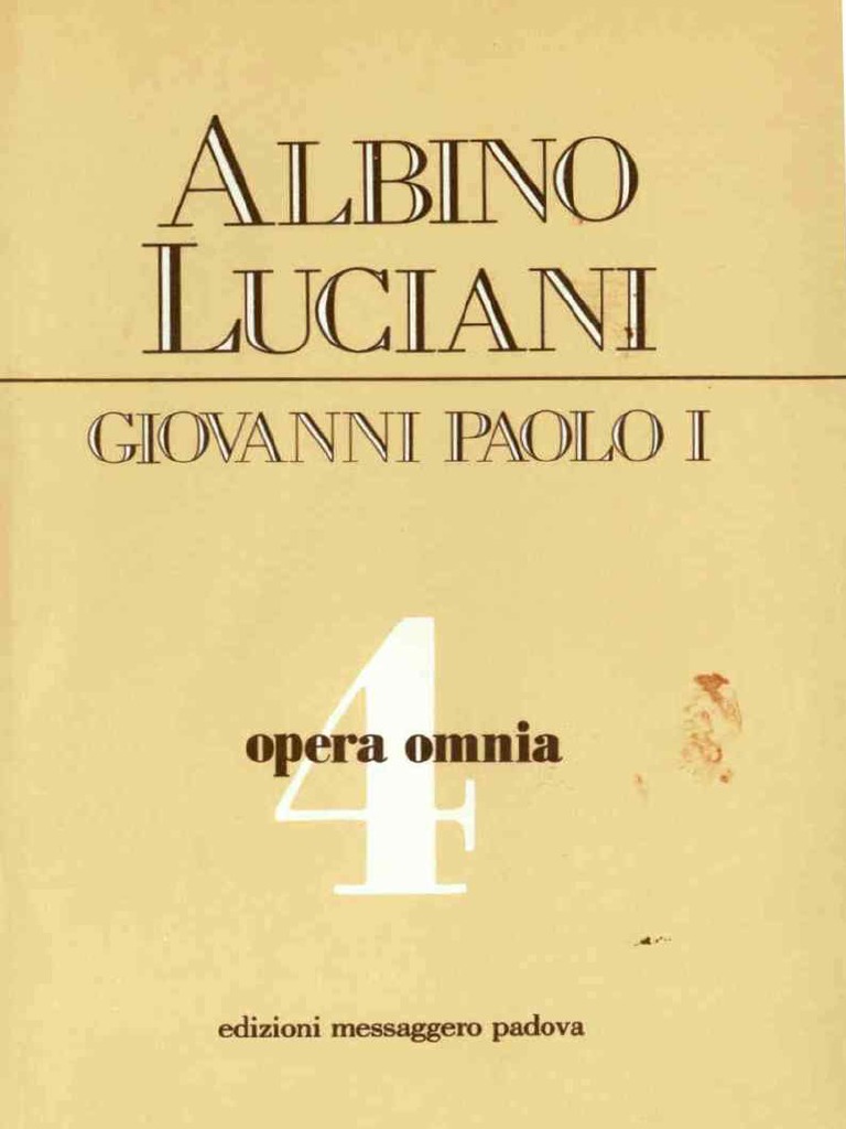 Albino Luciani Giovanni Paolo I Opera Omnia | PDF