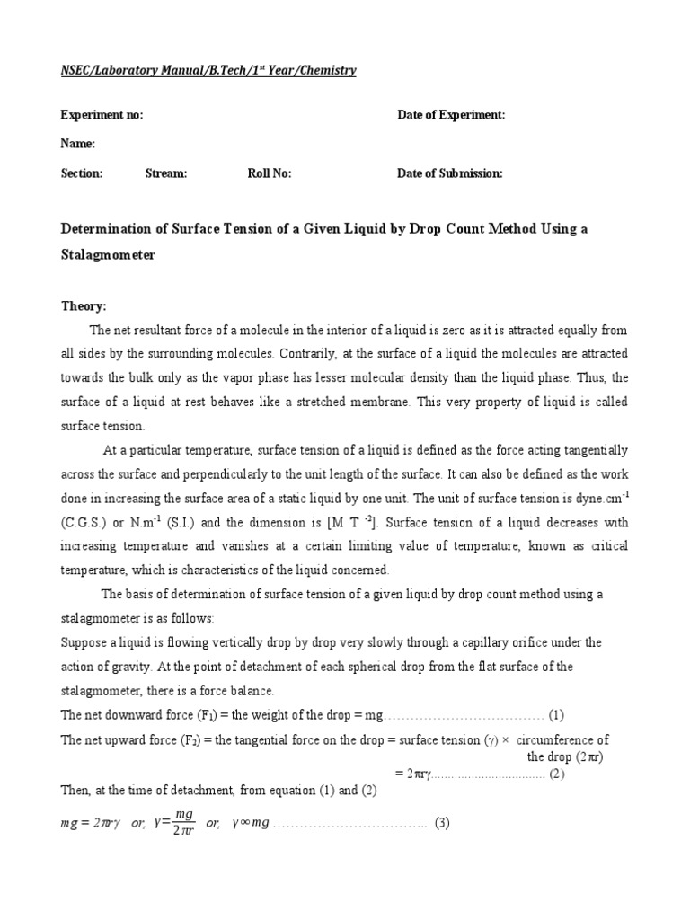 Template Template Share Surface Tension | PDF | Surface Tension | Liquids