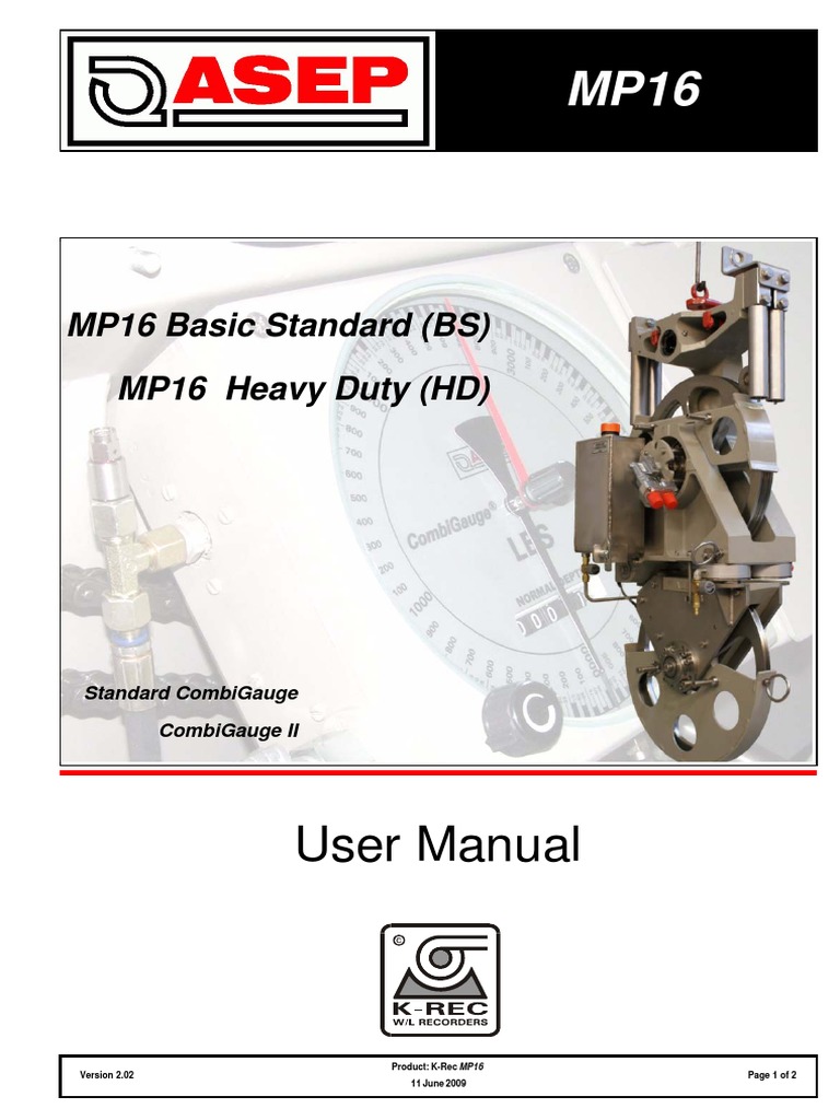 User Manual: MP16 Basic Standard (BS) MP16 Heavy Duty (HD) | PDF ...
