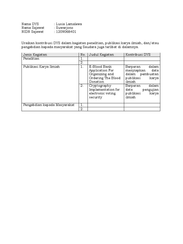 Format Kontribusi Sejawat Dan DYS | PDF | Komputer