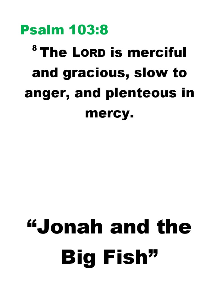 Jonah and The Big Fish | PDF