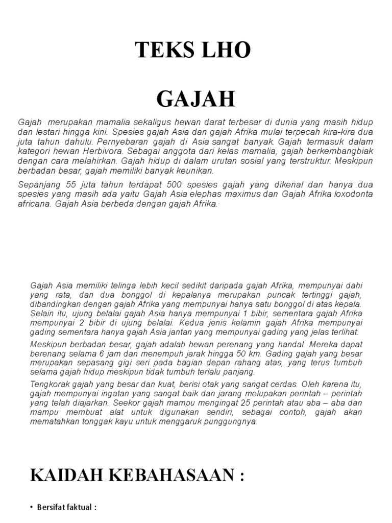 TEKS LHO Dan Kebahasaannya | PDF