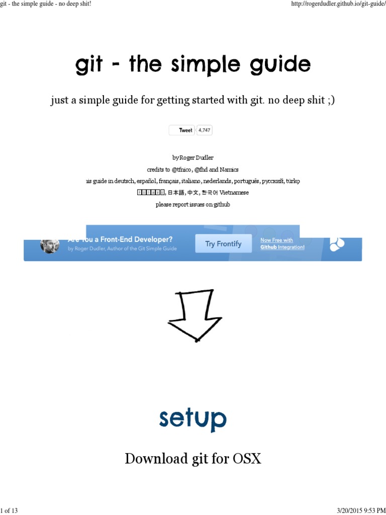 Git - The Simple Guide - No Deep Shit! | PDF | Mac Os | Computing Platforms