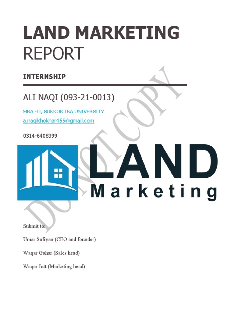 LAND MARKETING Report | PDF | Sales | Marketing