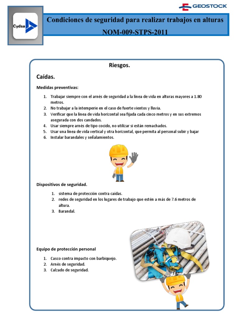 NOM-009-STPS-2011 Riesgos | PDF
