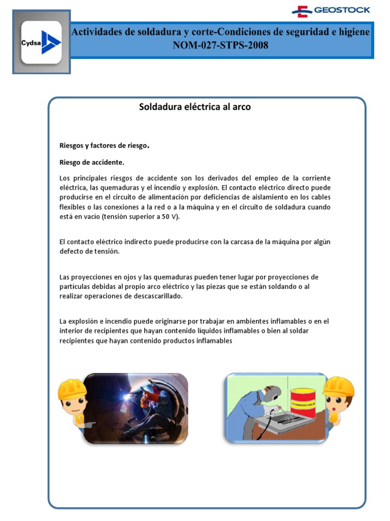 NOM-027-STPS-2008 Riesgos | PDF | Soldadura | Construcción