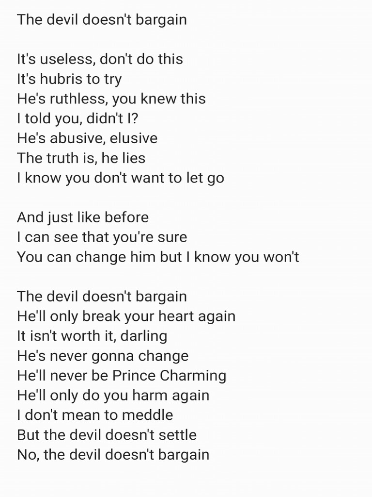 Devil Doesnt Bargain | PDF