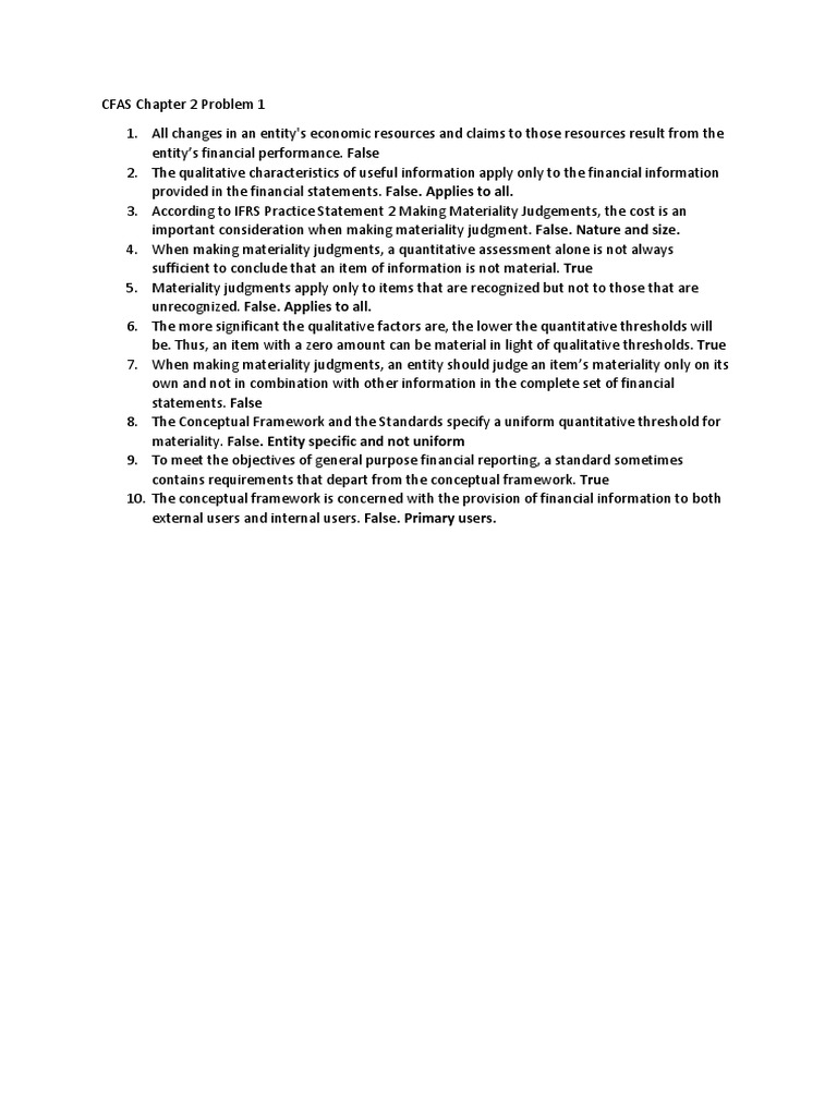 CFAS Chapter 2 Problem 1 | PDF