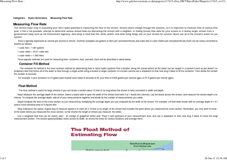 Measuring Flow Rate | PDF | Hydroelectricity | Water
