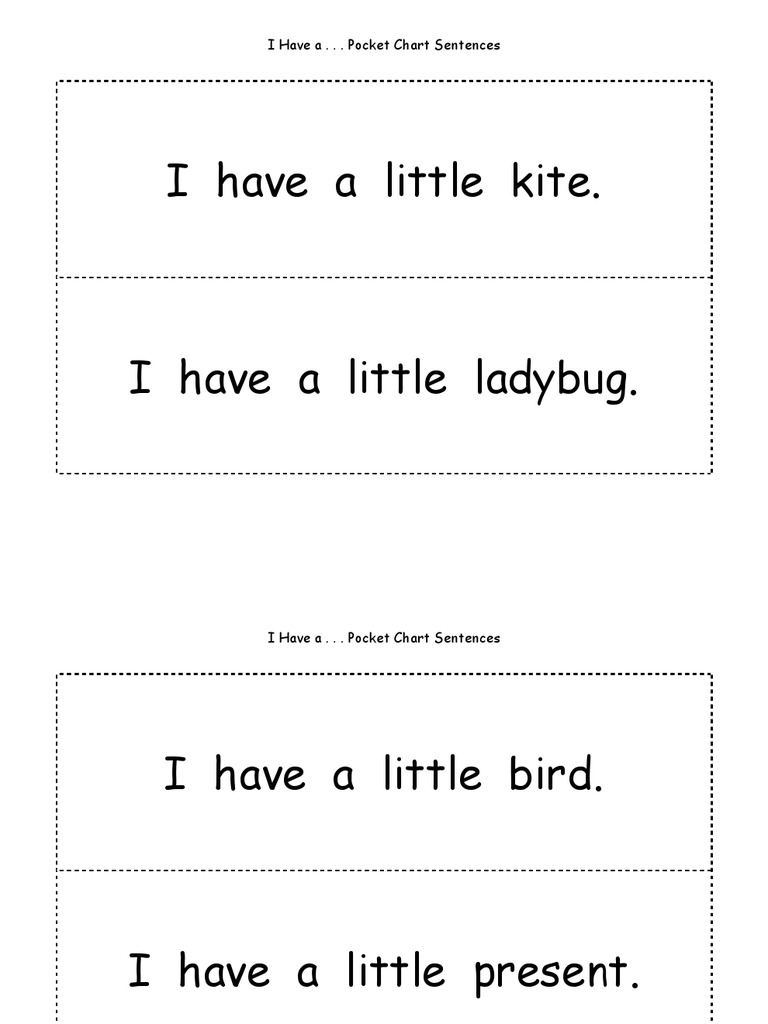 Pocket Chart Sentences for Kids | PDF