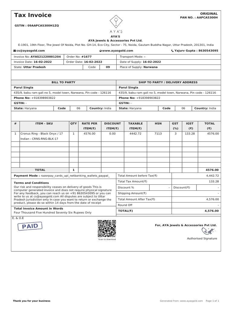 Invoice AYAS21220001204 | PDF | Taxes | Economies