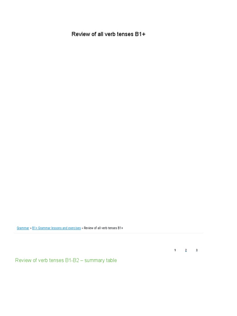 4-Review of All Verb Tenses B1-B2 | PDF | Verb | Languages