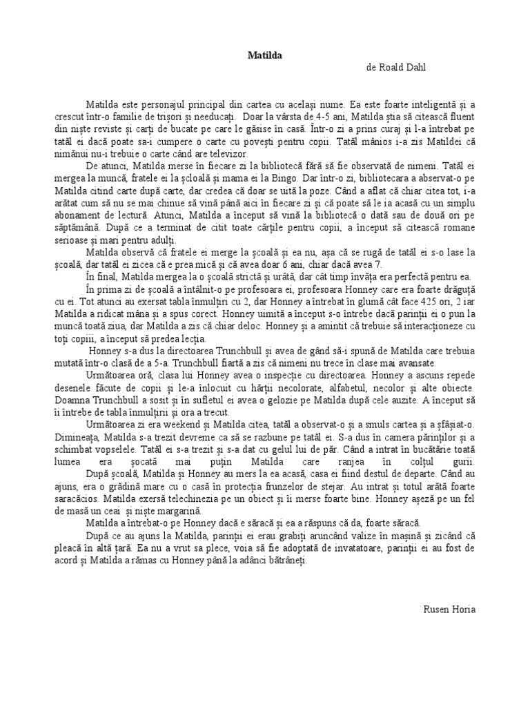Matilda de Roald Dahl | PDF