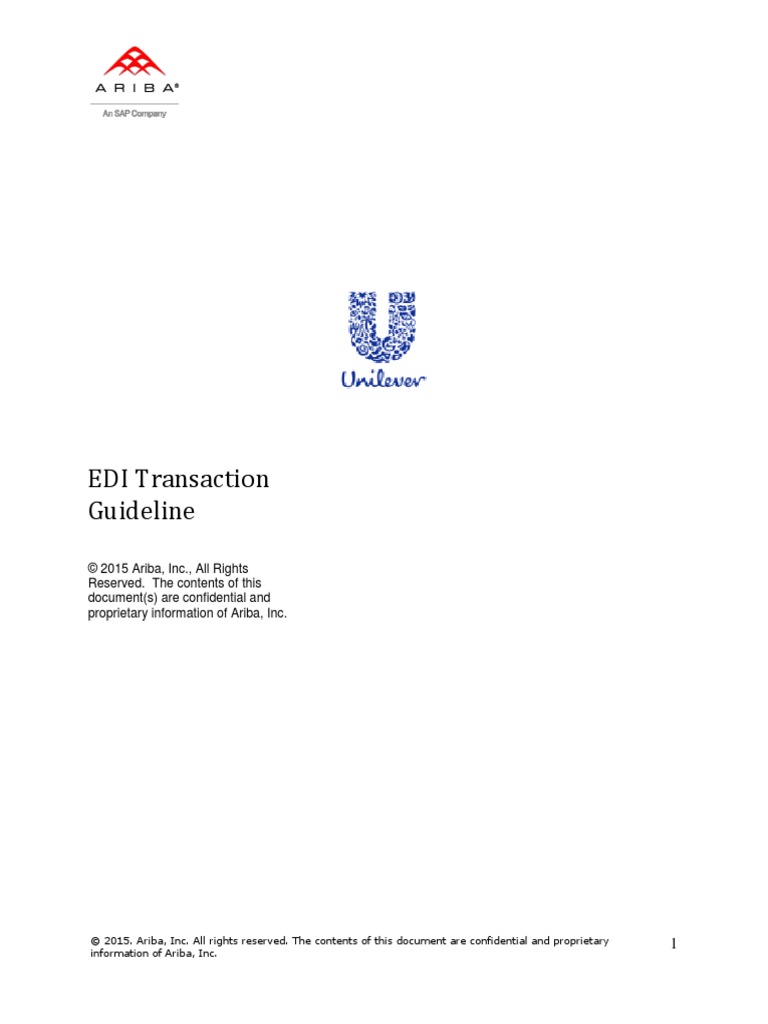 Unilever EDI Transaction Guideline V1 | PDF | Electronic Data ...