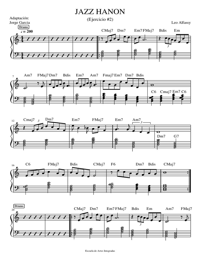 Jazz Hanon: (Ejercicio #2) | PDF