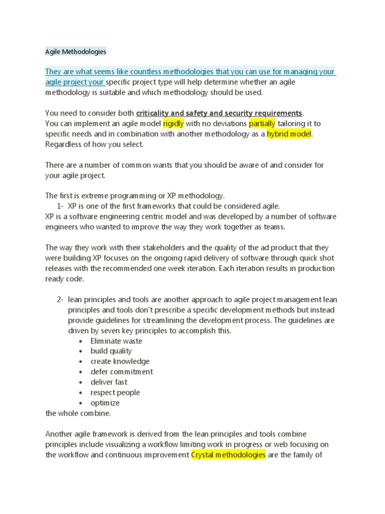 1 - Agile Methodologies | PDF | Scrum (Software Development) | Agile Software Development