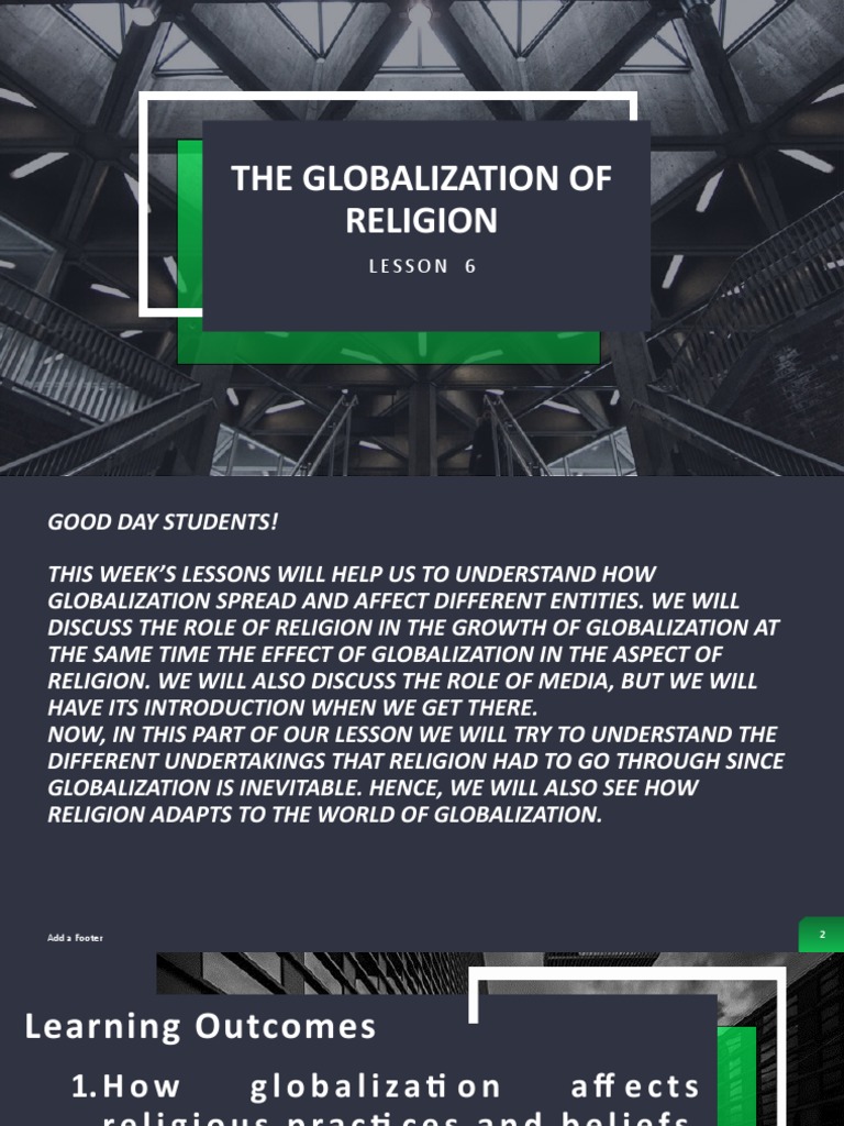 Lesson 6 The Globalization of Religion | PDF | Globalization | Supernatural