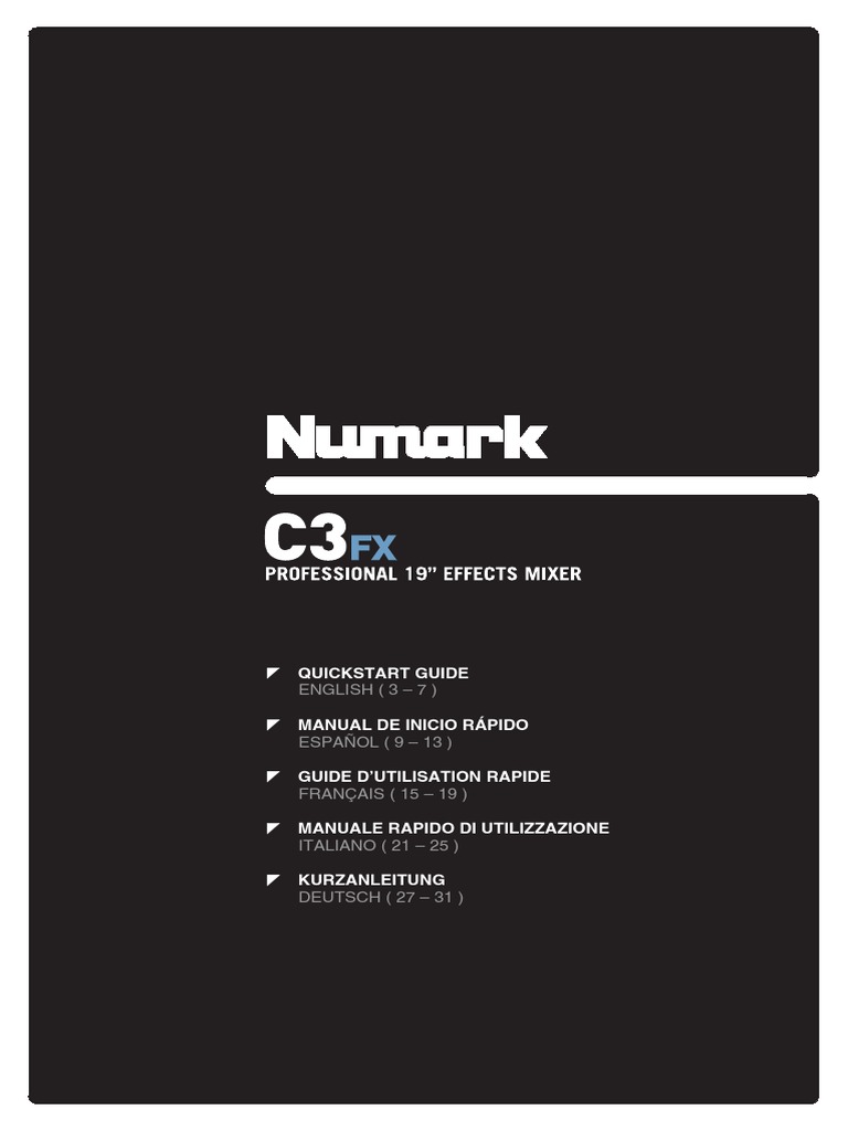 C3FX Mixer Quickstart Guide | PDF | Power Supply | Amplifier