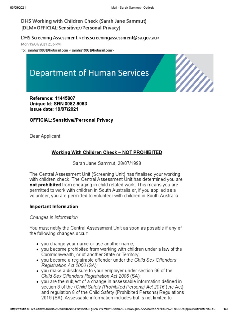 Working With Childrens Check Updated | PDF | Career & Growth