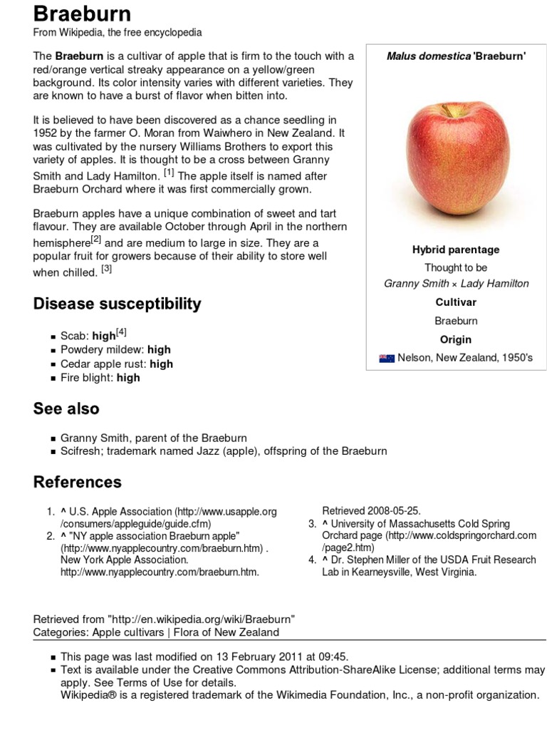 Braeburn Apple: Flavorful Cultivar Overview | PDF