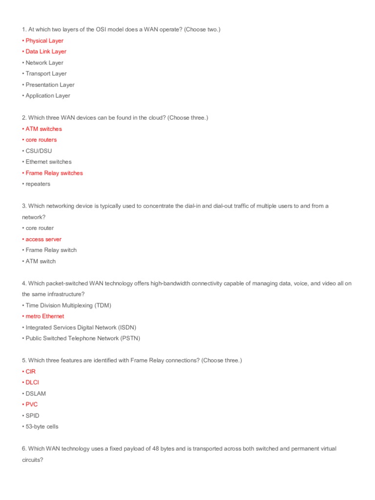 Ccna Accessing The Wan Exam 1 Answers Pdf
