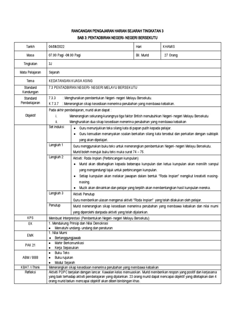Pencerapan Tingkatan 3 | PDF