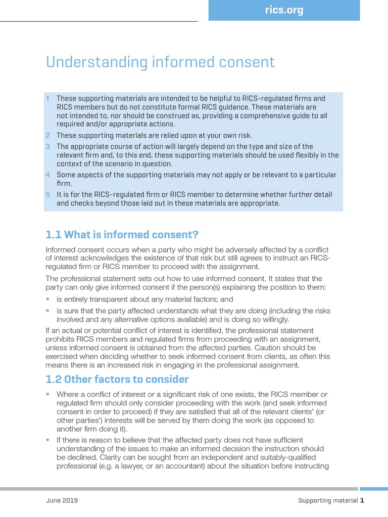 Understanding Informed Consent | PDF | Informed Consent | Conflict Of ...